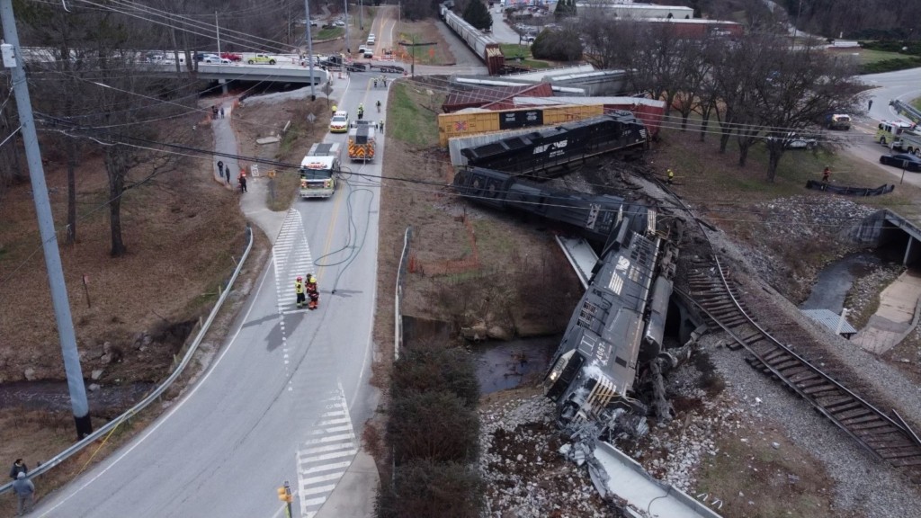 UPDATED: Train Derailment at Intersection of Apison Pike and University ...